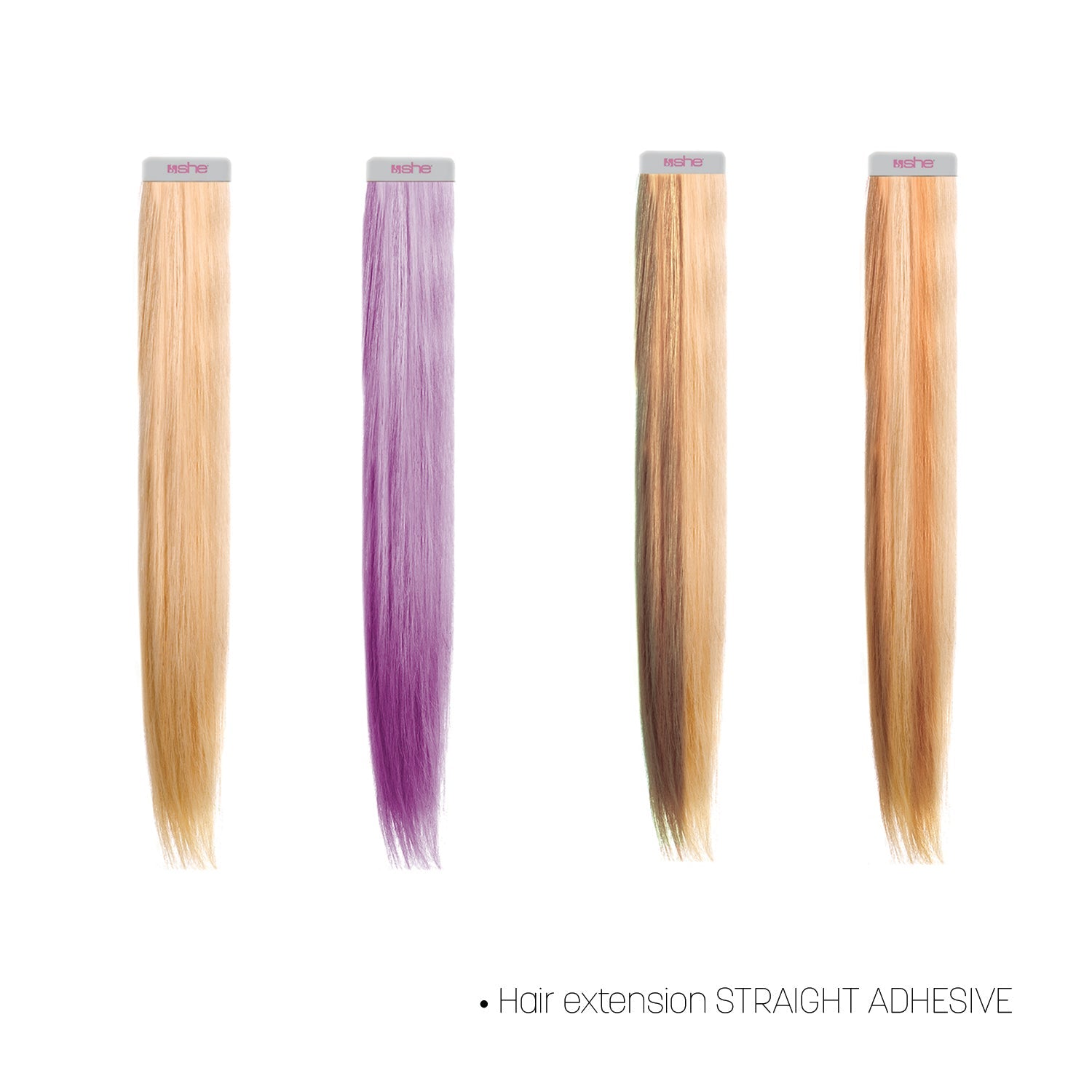 SHE HAIR EXTENSION STRAIGHT ADHESIVE 8619N, 1B, 4 PZ – Beauty Art Pro